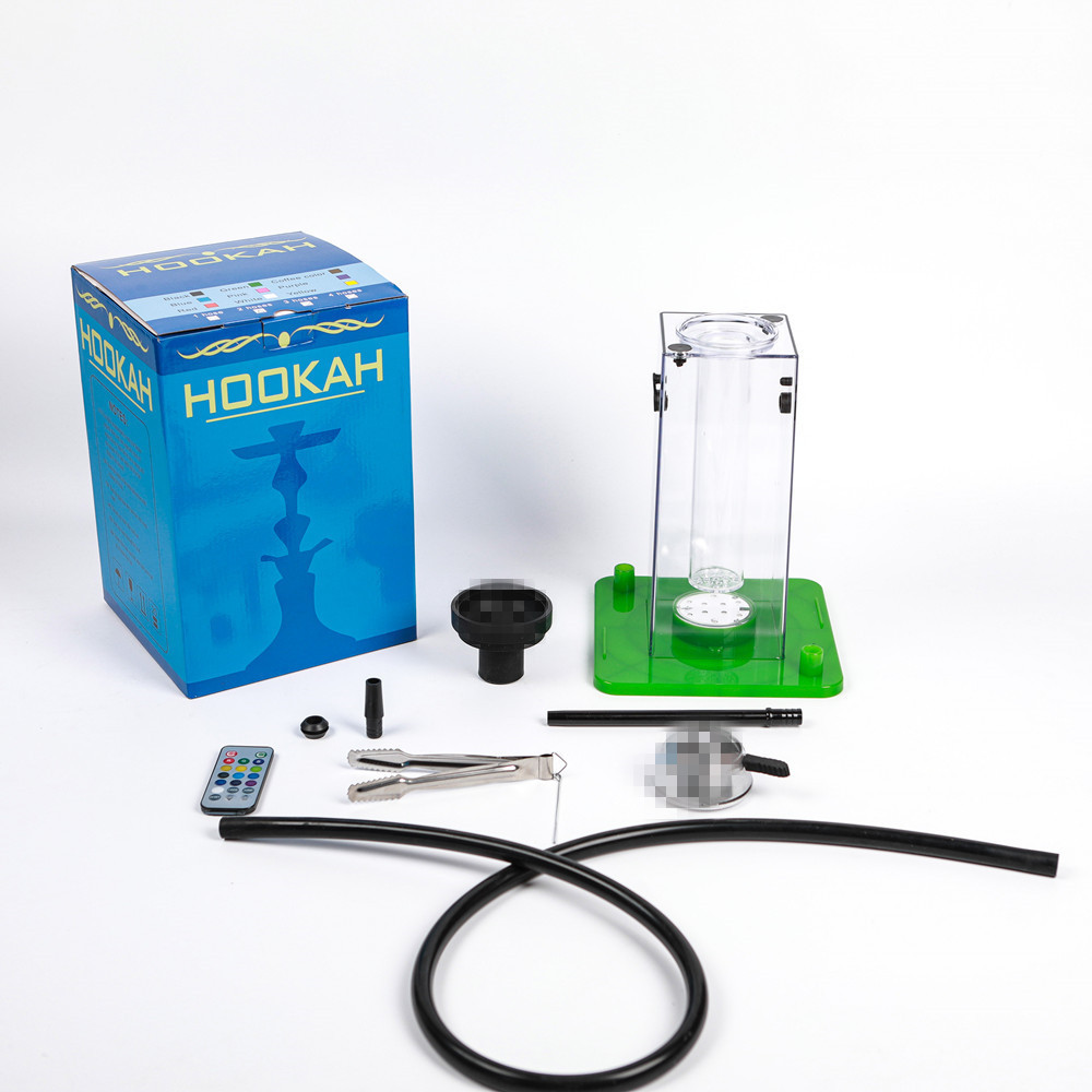 New Design Square E Hookah Acrylic Electronic Square Head Hookah with ...